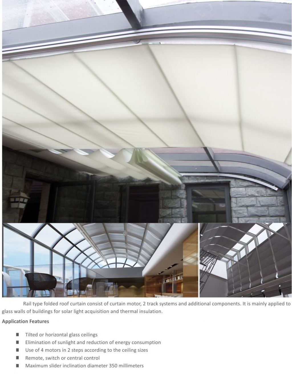 Rail Type Folded Roof Curtain Solution